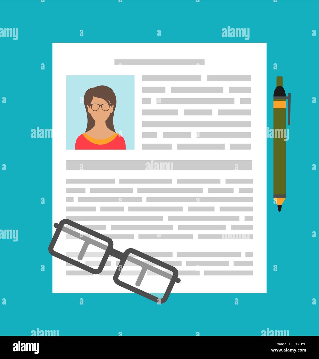 Cv resume woman icon hi-res stock photography and images - Alamy