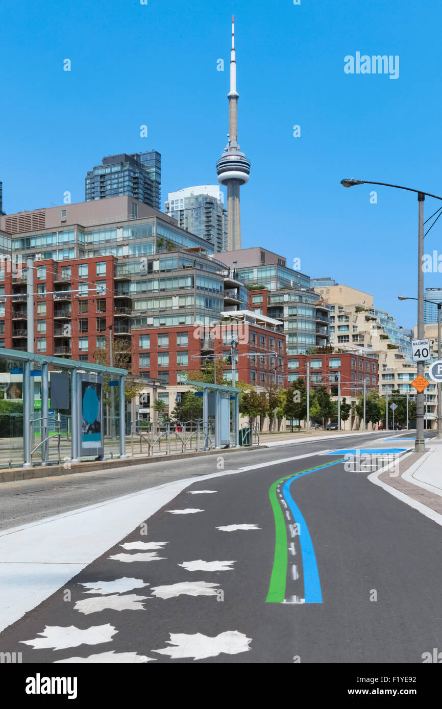 Canada,Toronto,Bicycle Path,Cn Tower Stock Photo - Alamy