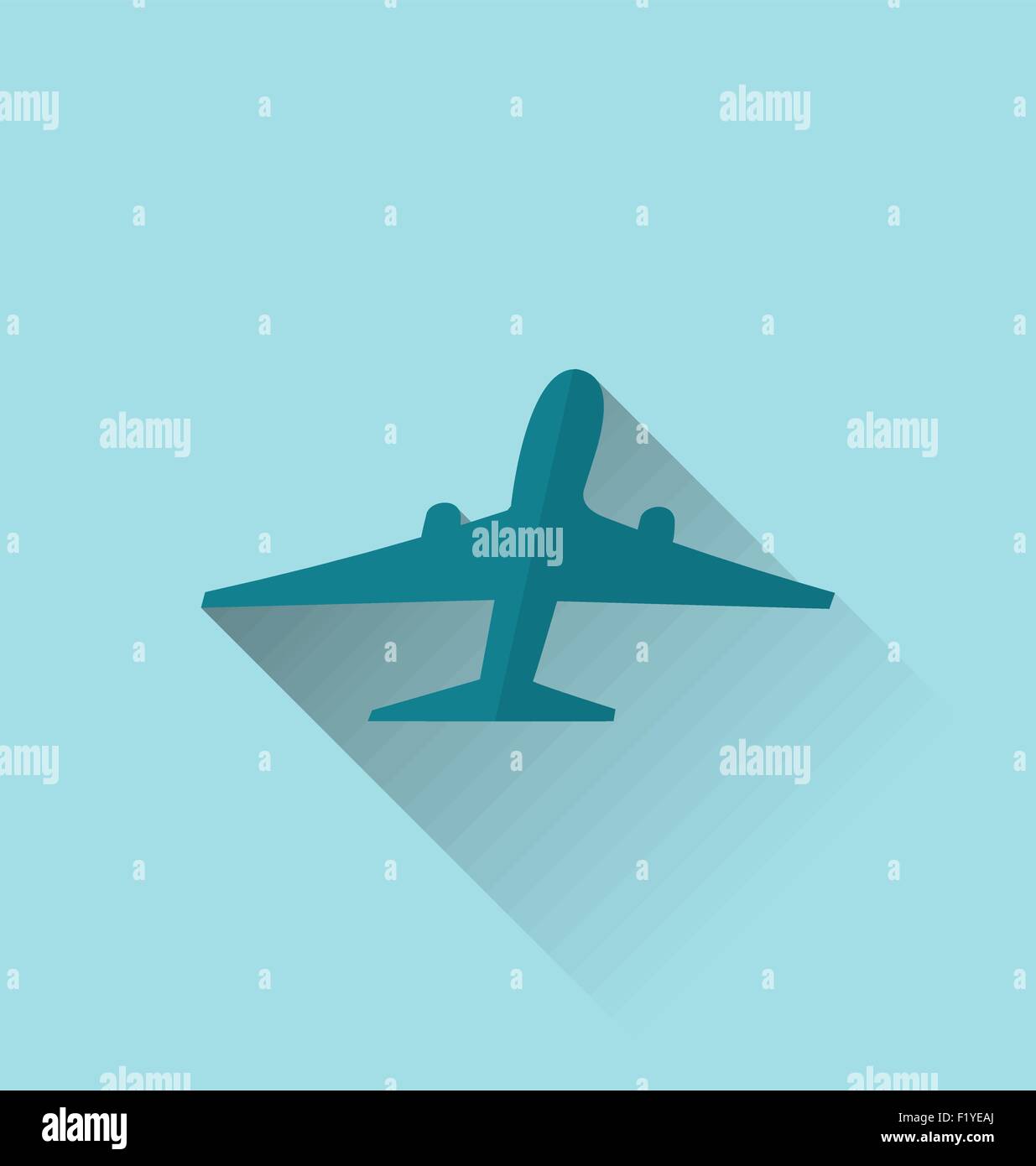 Icon of aircraft with long shadow, modern flat style Stock Vector Image ...
