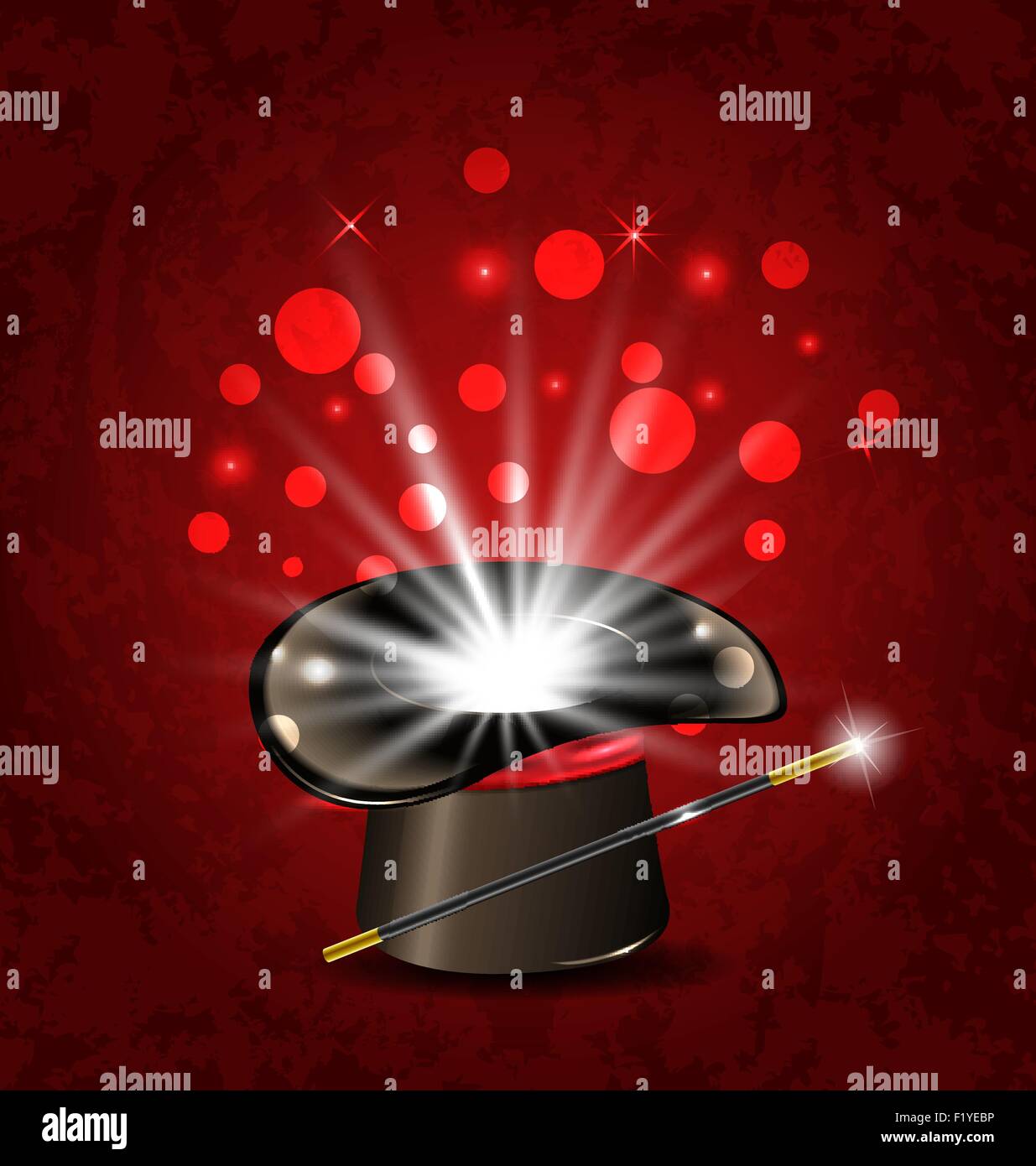 Magician hat, wand and magical glow Stock Vector Image & Art - Alamy