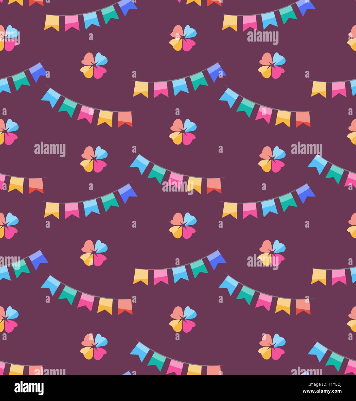 Holiday celebration seamless pattern with shiny colored flags Stock ...