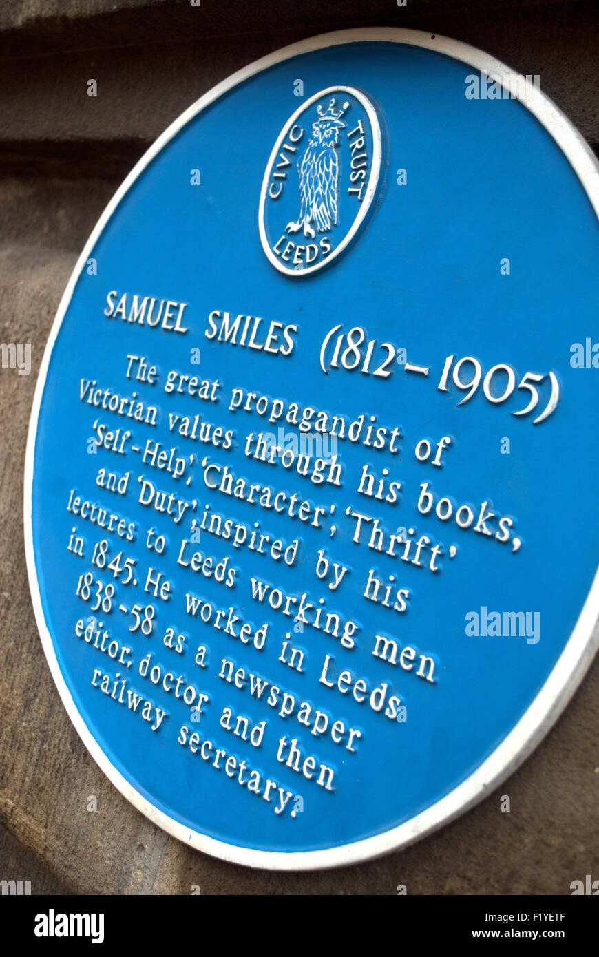 Samuel smiles blue plaque hi-res stock photography and images - Alamy