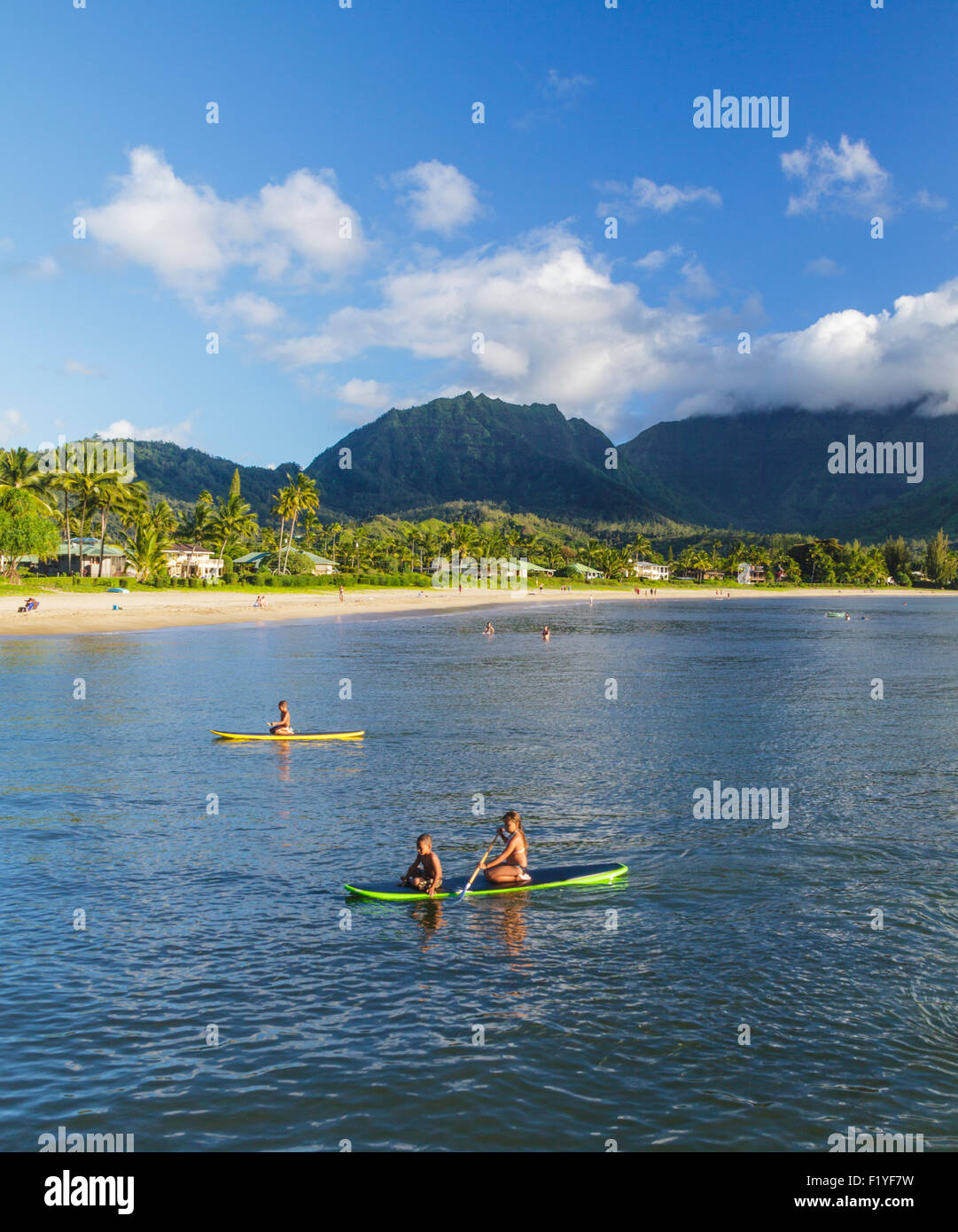 Hanalei Bay Stand Up Paddling High Resolution Stock Photography and ...