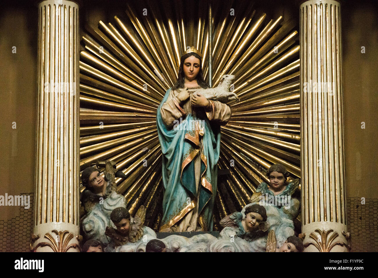 MEXICO CITY, Mexico — A statue on the altar at the the Iglesia de Santa ...