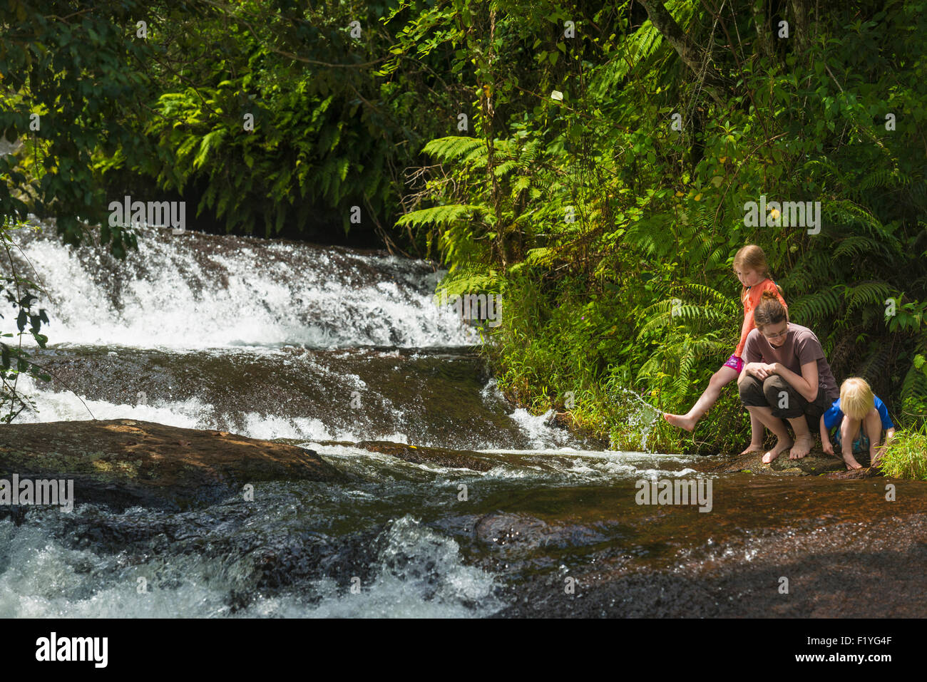 Mom and son waterfall hi-res stock photography and images - Alamy