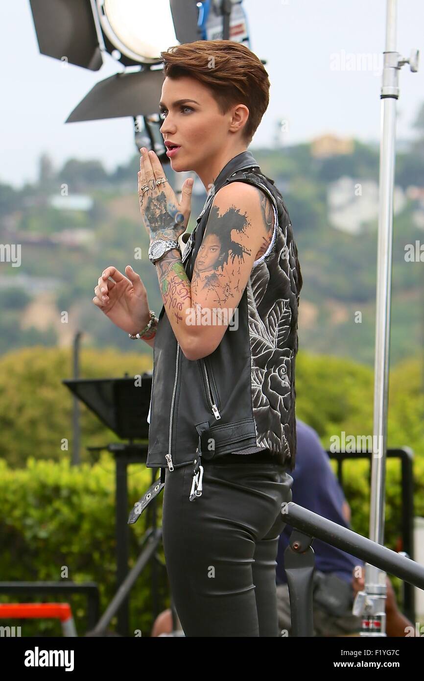 Ruby Rose seen at Universal Studios where she was interviewed by ...