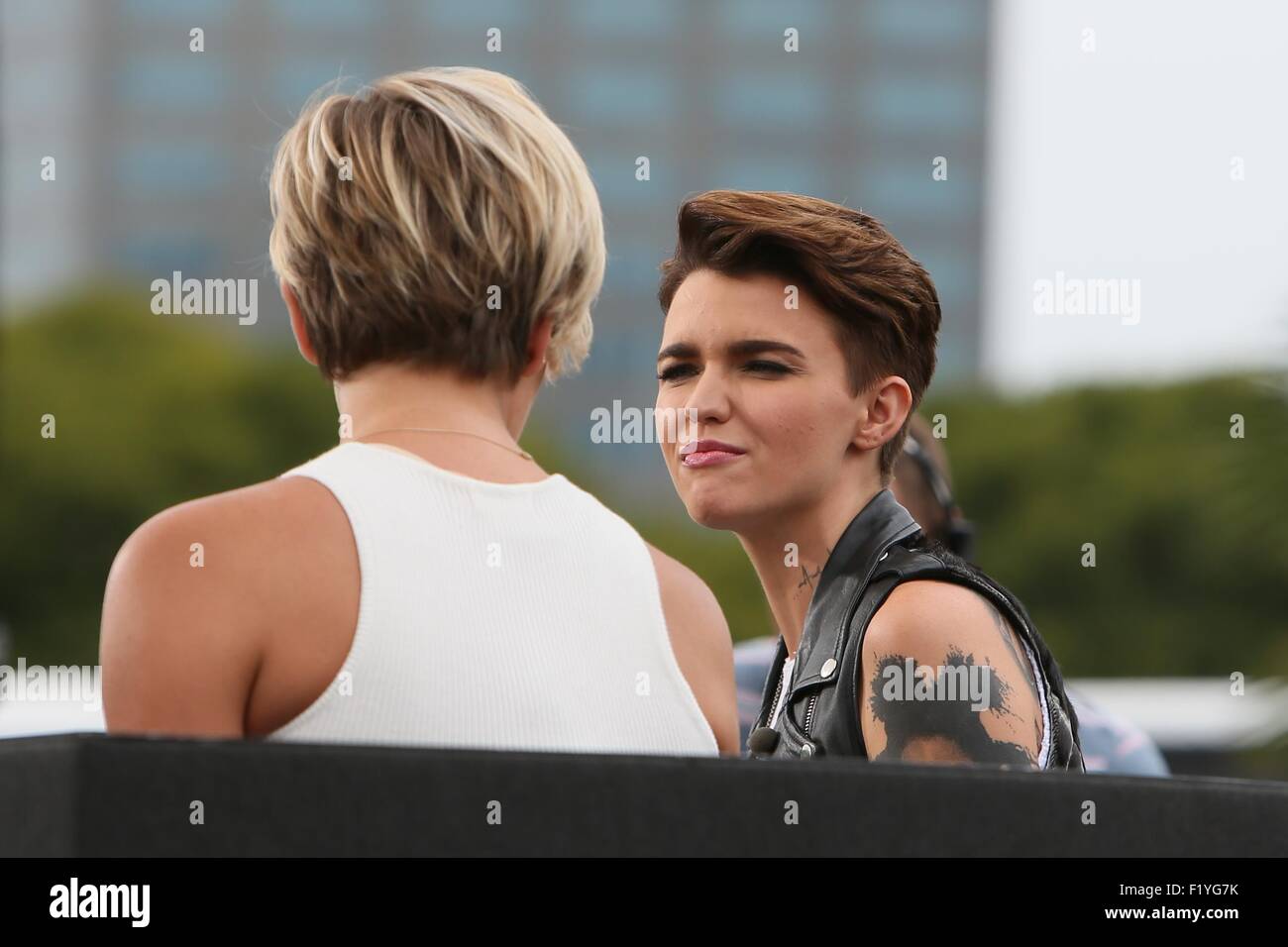 Ruby Rose seen at Universal Studios where she was interviewed by ...