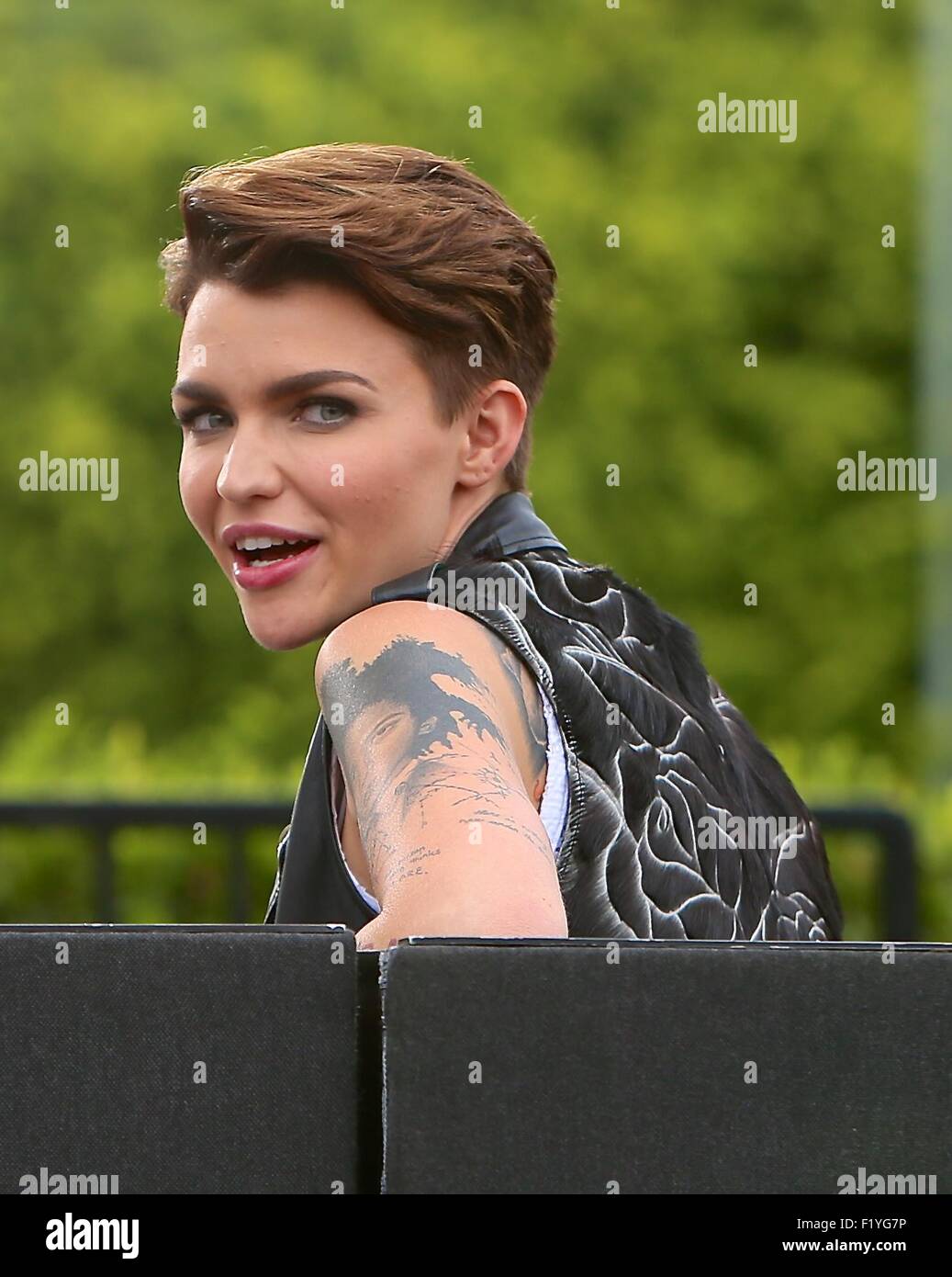 Ruby Rose seen at Universal Studios where she was interviewed by ...