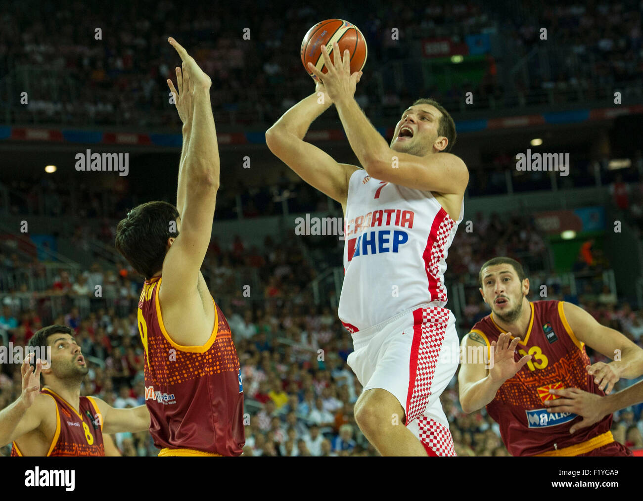 Zagreb, Croatia. 8th Sep, 2015. Bojan Bogdanovic (2nd R) of Croatia ...