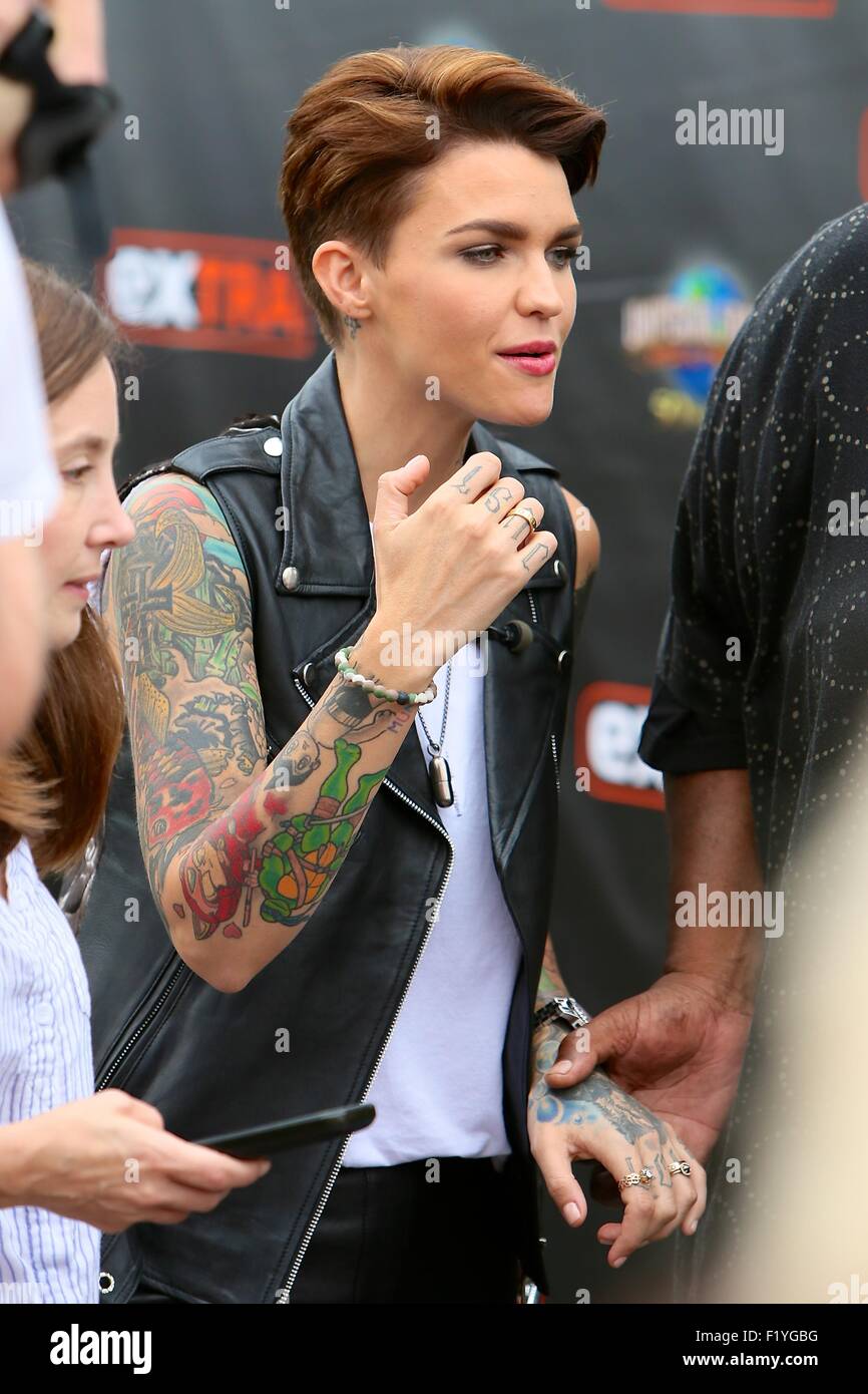 Ruby Rose seen at Universal Studios where she was interviewed by ...