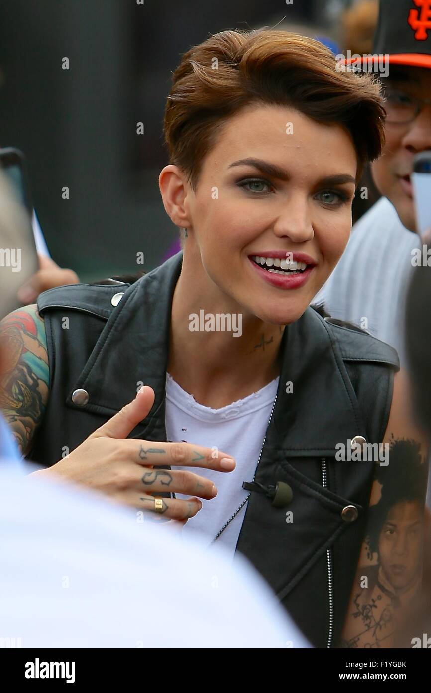 Ruby Rose seen at Universal Studios where she was interviewed by ...