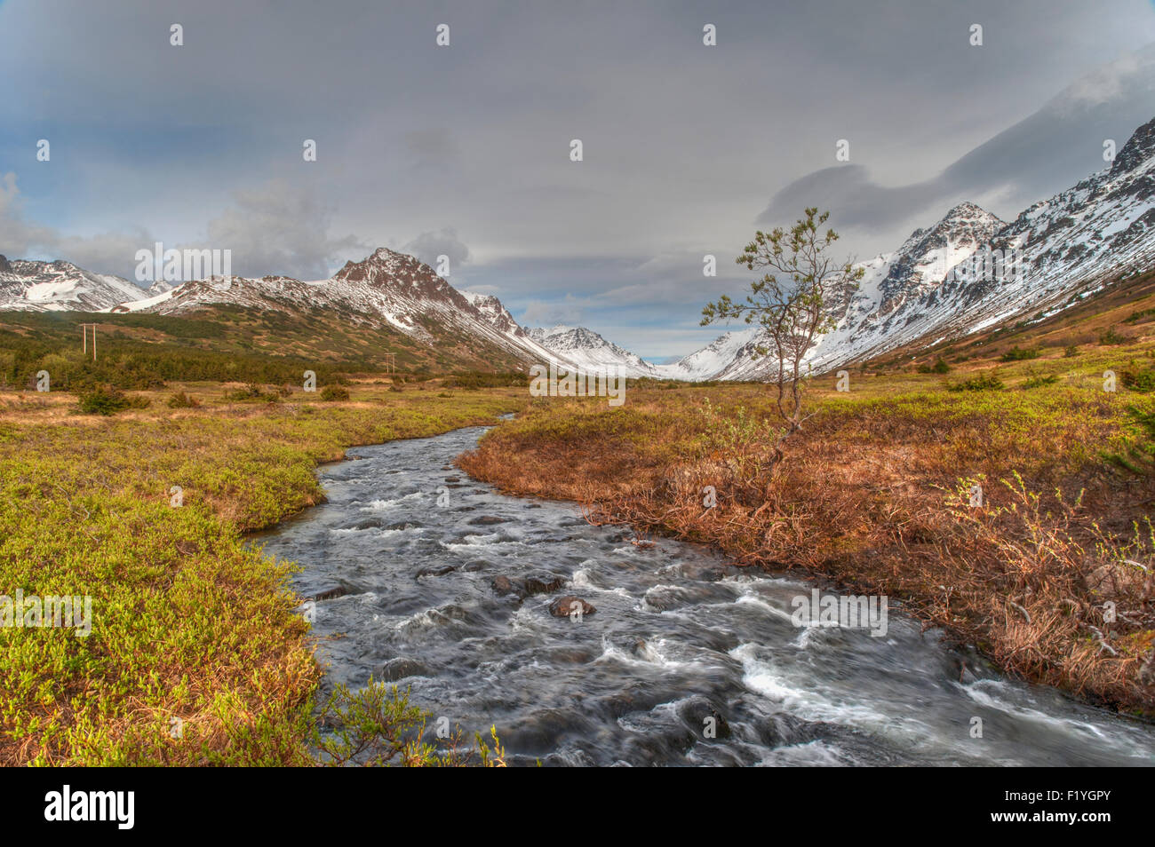 Alaska,Chugach State Park,powerline pass valley Stock Photo - Alamy