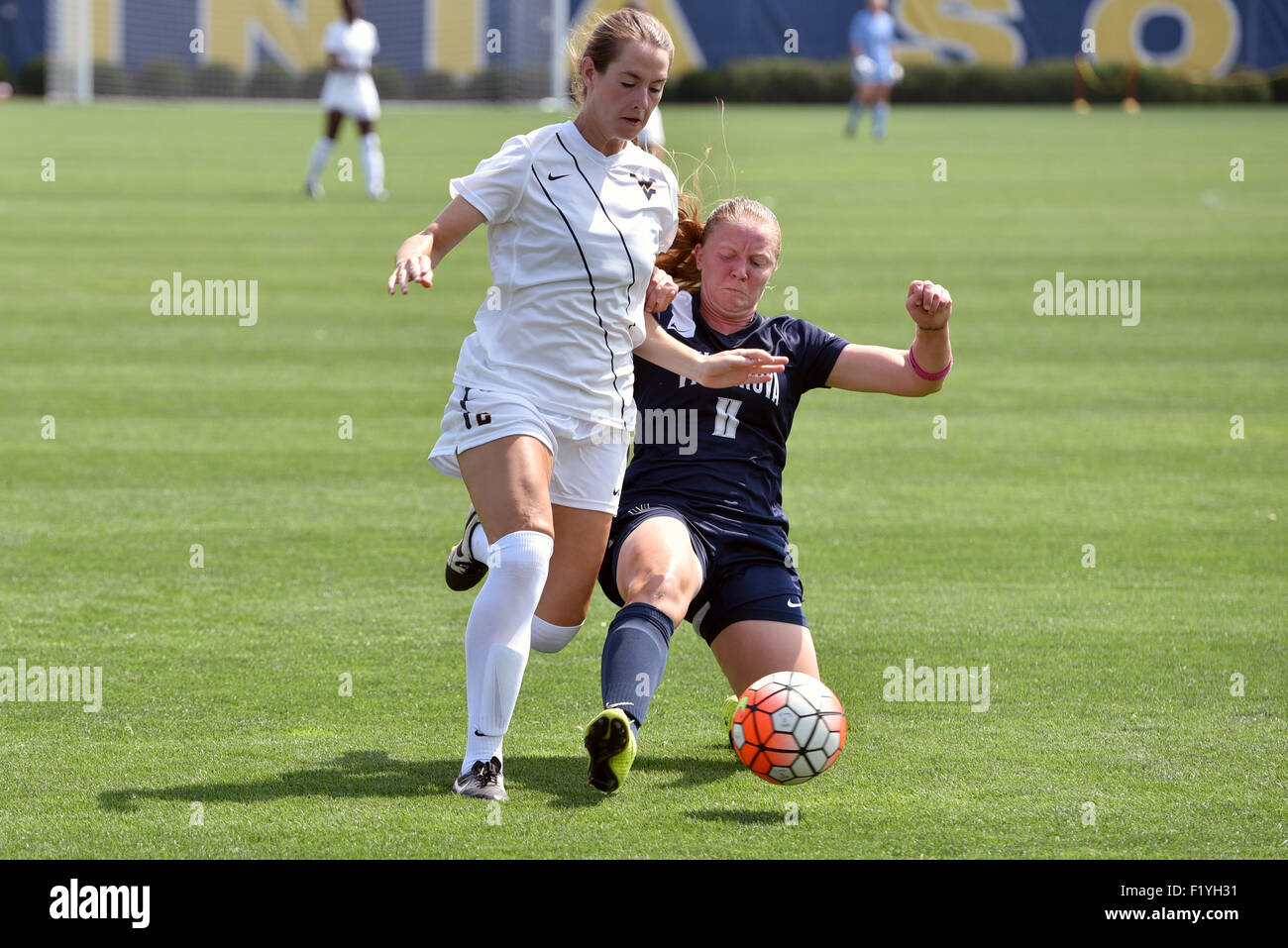 Morgantown, West Virginia, USA. 6th Sep, 2015. Villanova's Emily ...