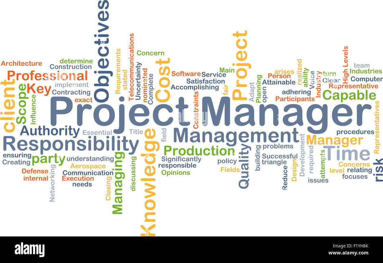 Background concept wordcloud illustration of project manager Stock ...