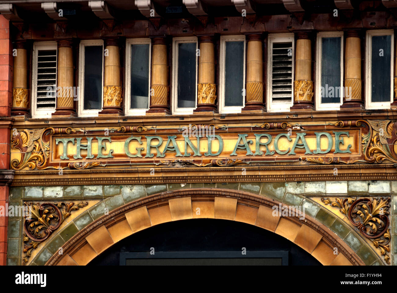 Entrance to the Grand Arcade, Leeds Stock Photo - Alamy