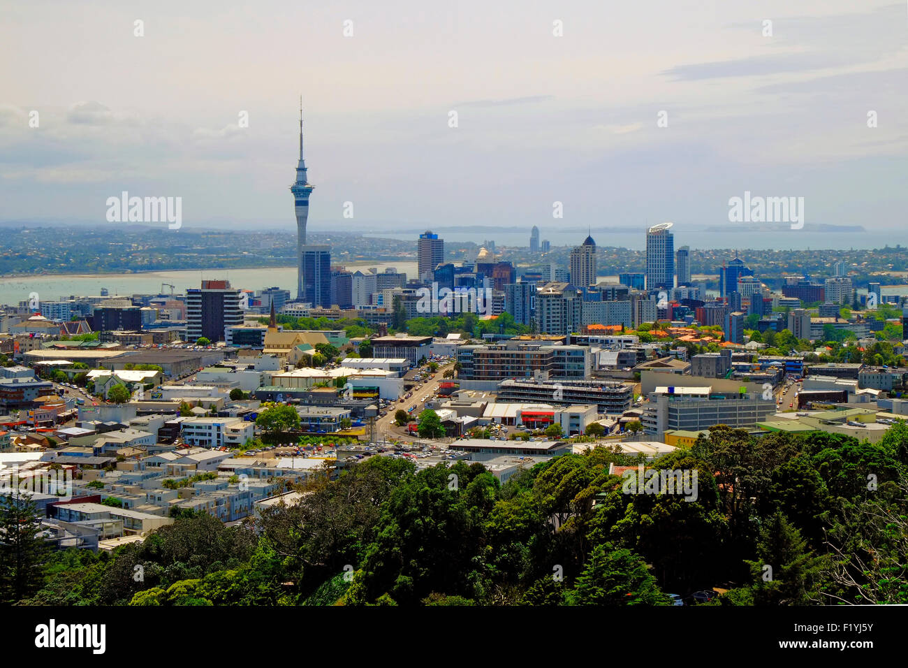 Mount Eden One Tree Hill View of Auckland New Zealand, NZ, North Island ...