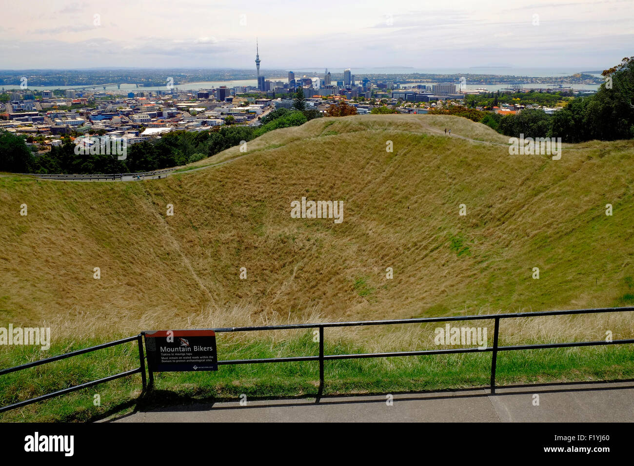 Mount Eden One Tree Hill View of Auckland New Zealand, NZ, North Island ...