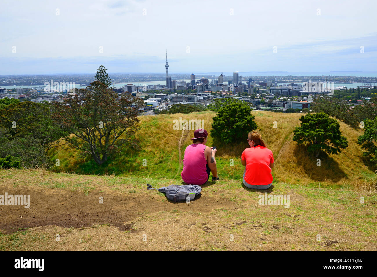 Mount Eden One Tree Hill View of Auckland New Zealand, NZ, North Island ...