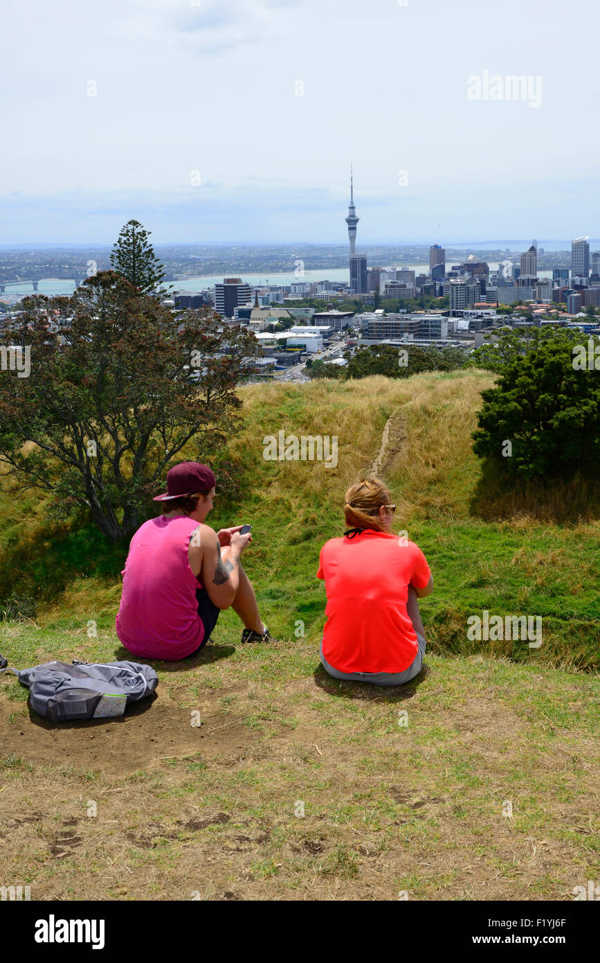 Mount Eden One Tree Hill View of Auckland New Zealand, NZ, North Island ...
