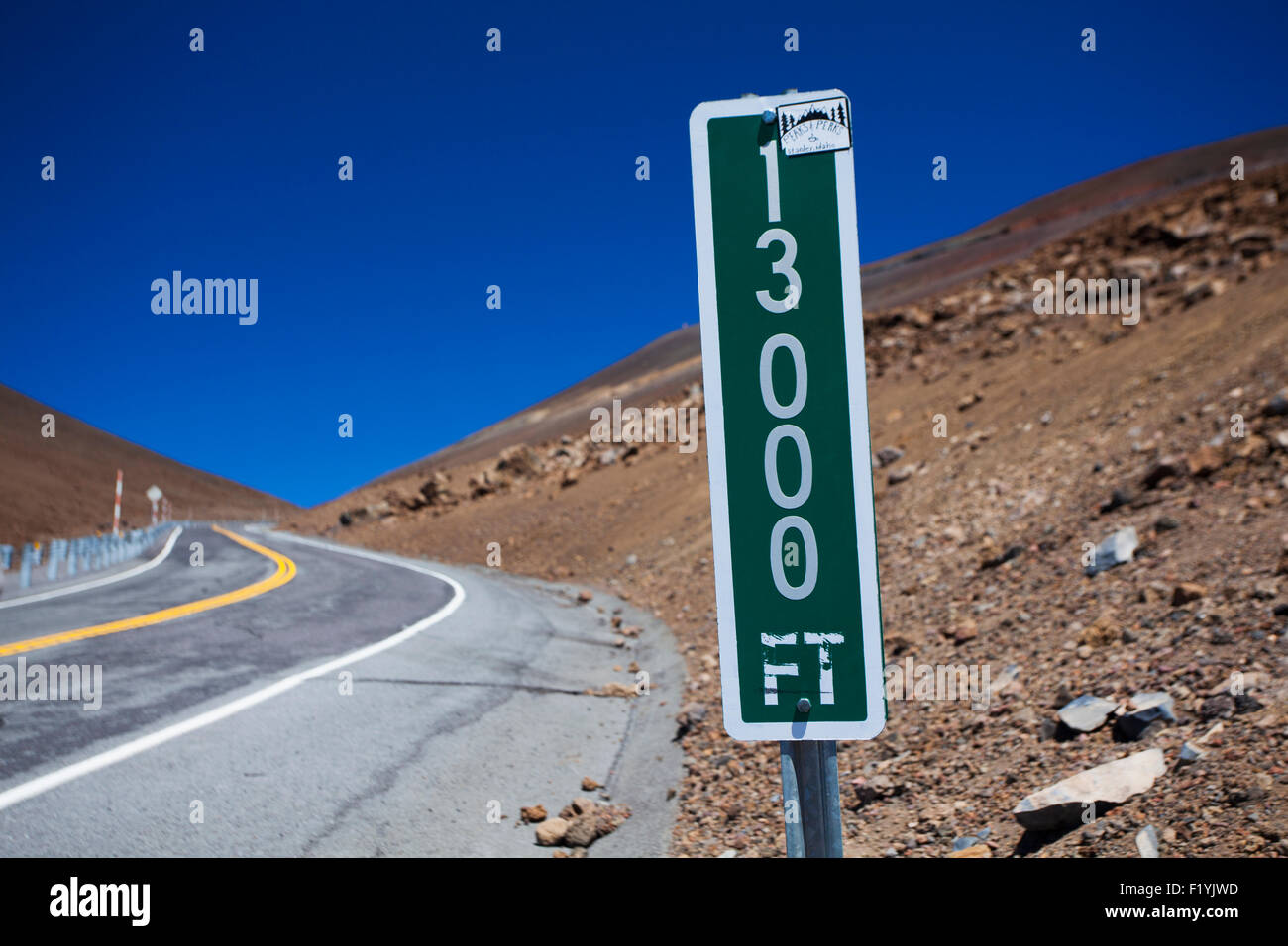 Sign,Hawaii,Big Island,Mauna Kea Stock Photo - Alamy