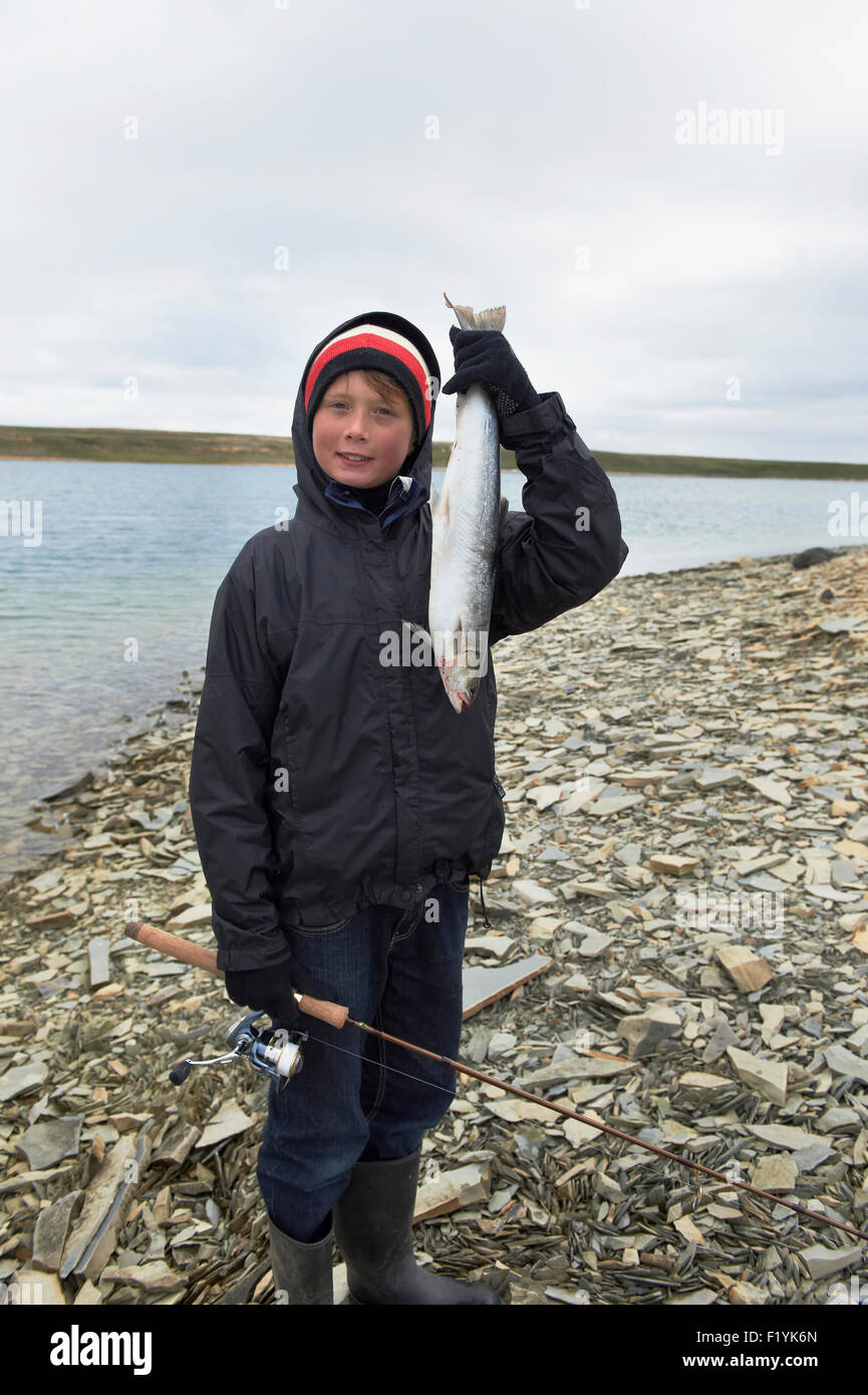 Canada,Boy,Nunavut,Arctic Ocean,Arctic Char Stock Photo - Alamy