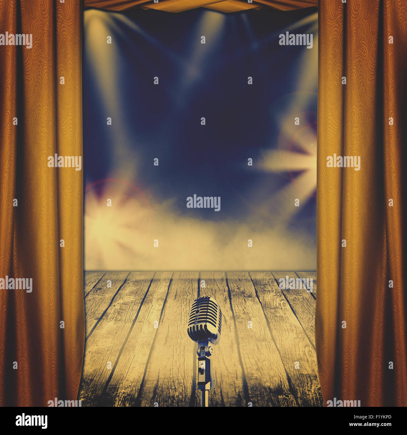 Abstract entertainment backgrounds with microphone and teatrical ...