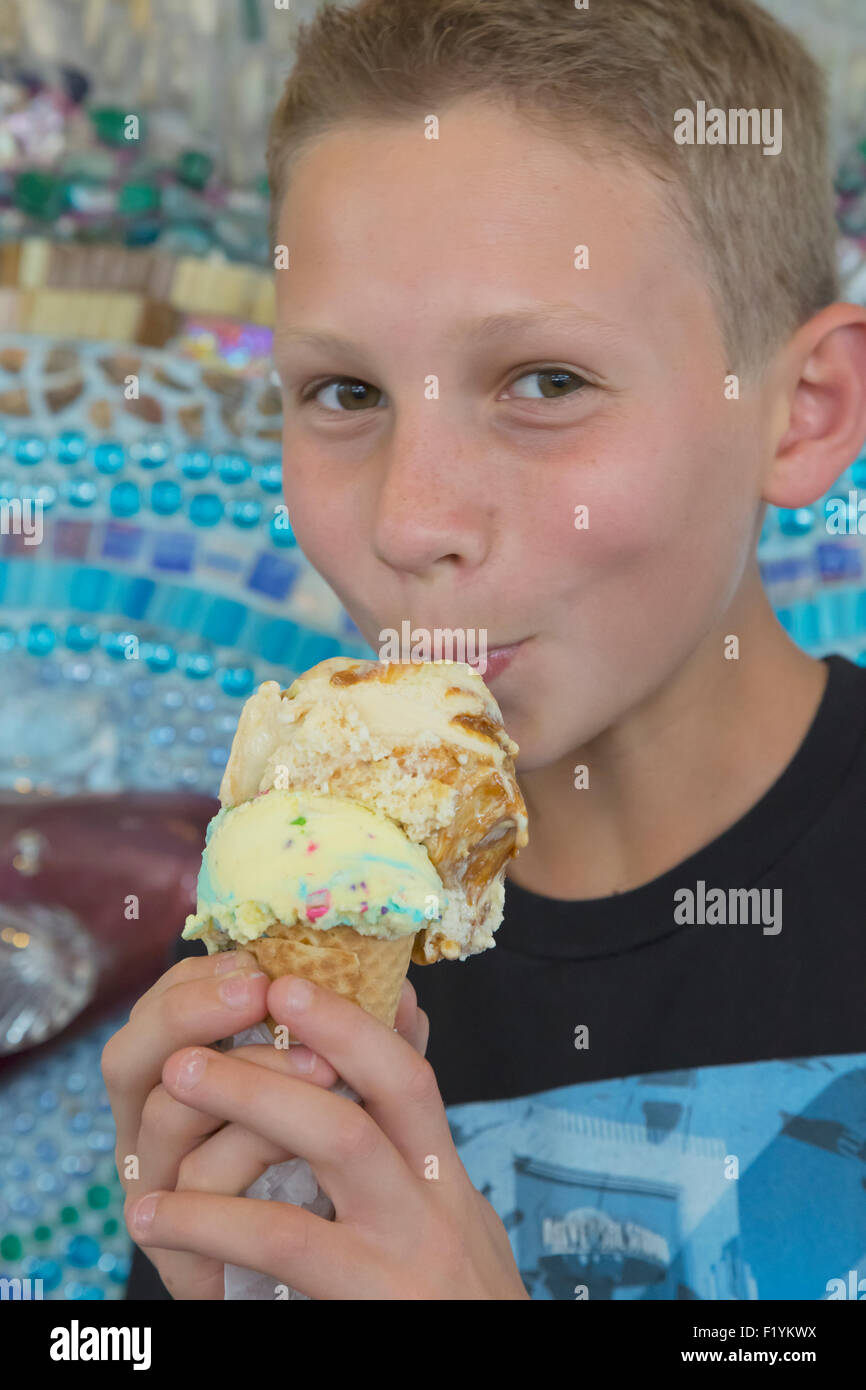 Portrait,Eating,Ice Cream,Boy,San Diego Stock Photo - Alamy