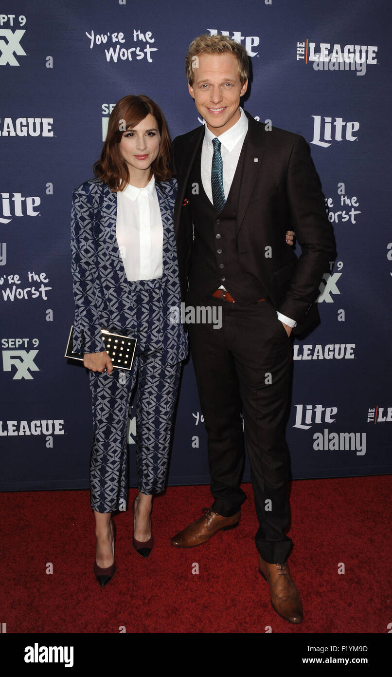 Los Angeles, California, USA. 8th Sep, 2015. Aya Cash, Chris Geere ...
