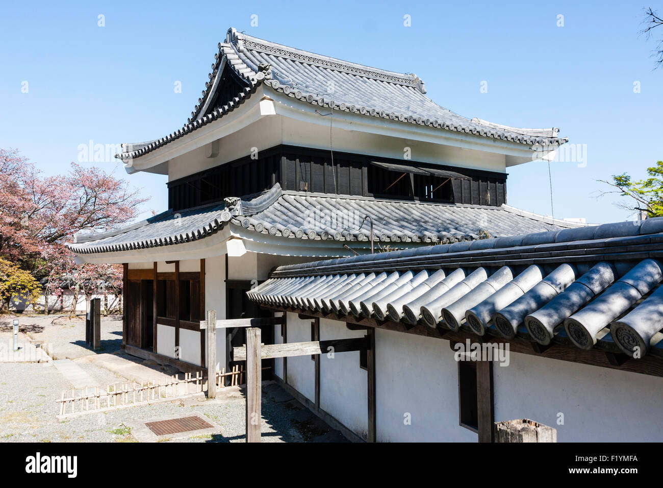 Japan, Matsue. Castle. The two story Minami, south, yagura, turret with ...