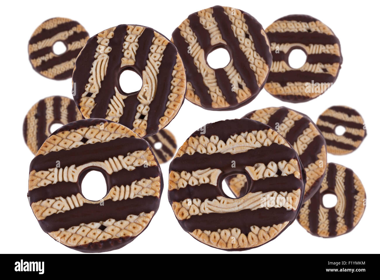 Fudge stripe shortbread cookies at various depths Stock Photo - Alamy