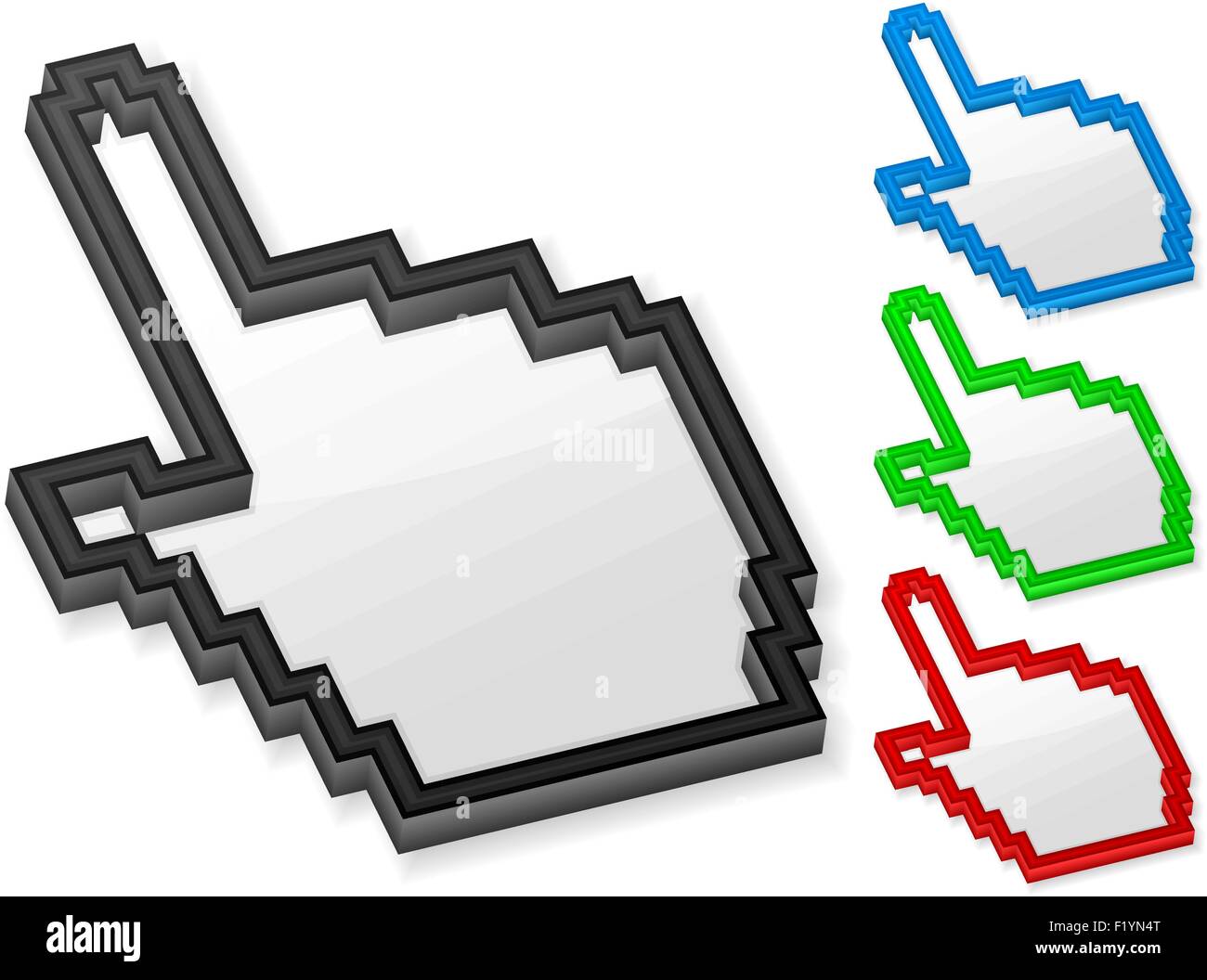 3d Hand Computer Cursor Set On White Background Vector Illustration Stock Vector Image And Art