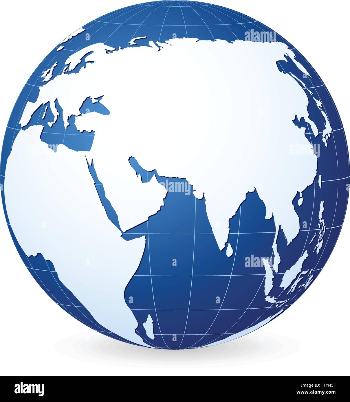 Blue world globe on a white background. Vector illustration Stock ...