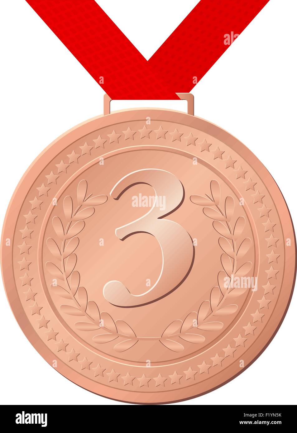 Bronze medal isolated on a white background. Vector illustration Stock ...