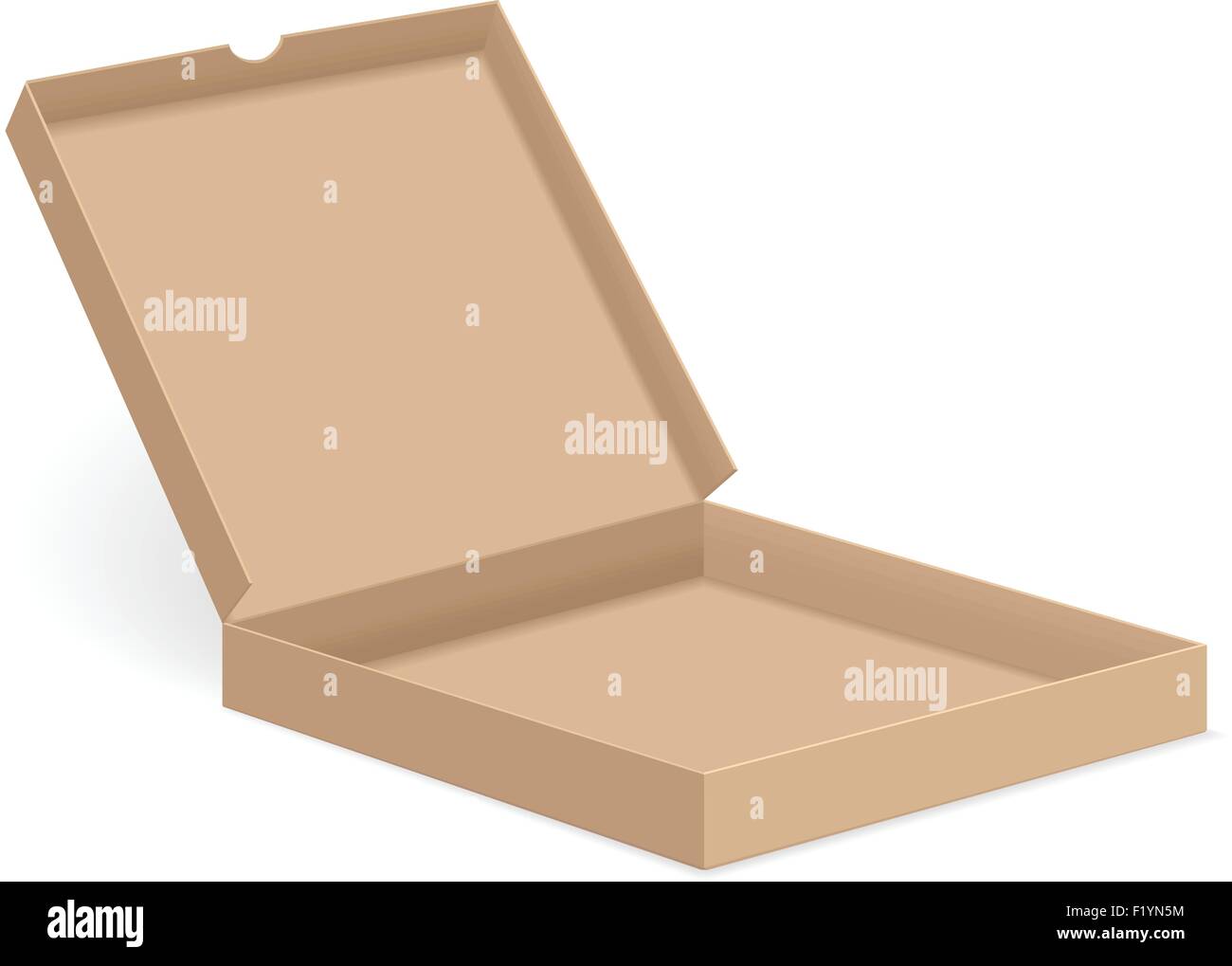 Open paper pizza box on white background. Vector illustration Stock ...