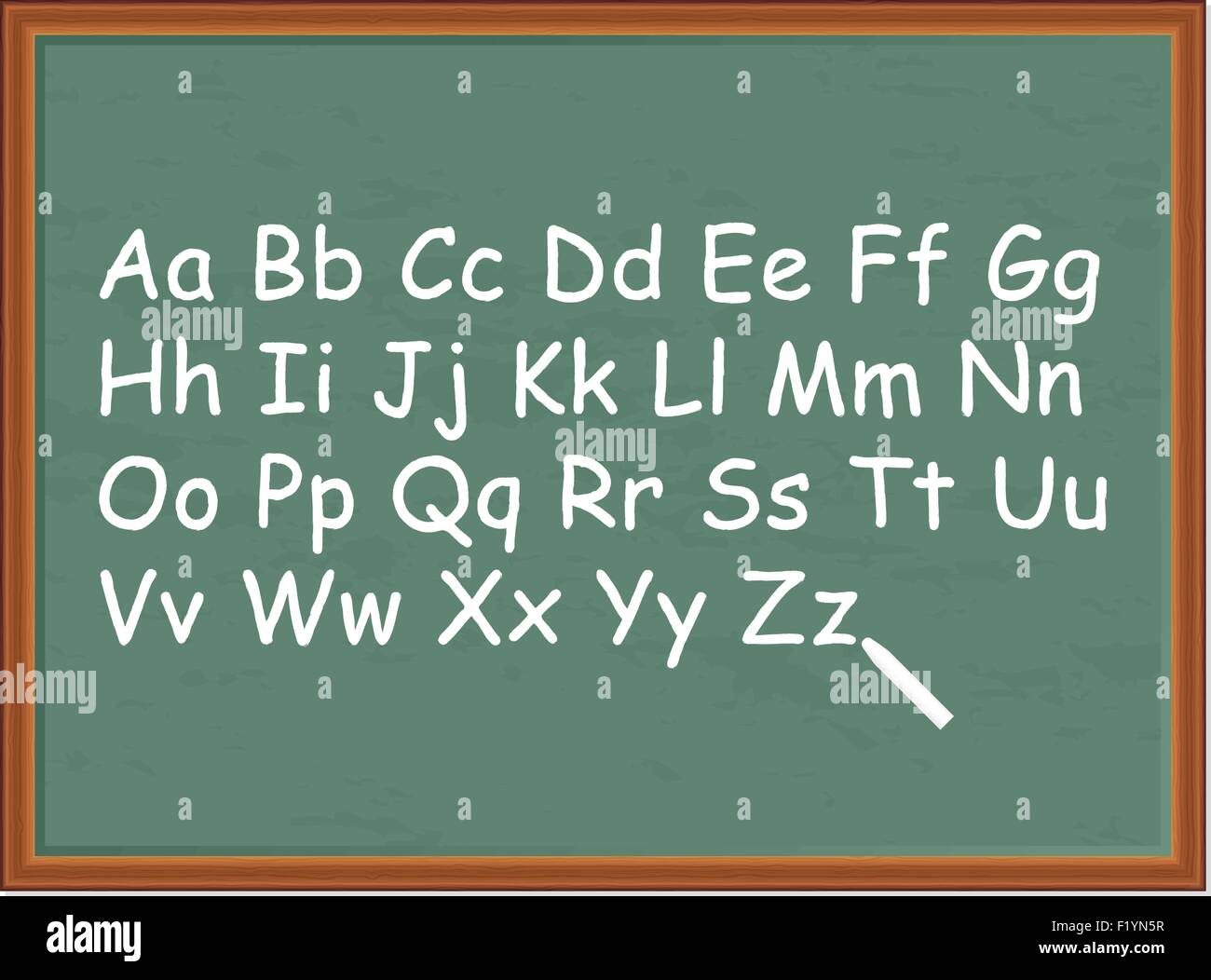 Chalkboard alphabet and chalk. Vector illustration Stock Vector Image ...