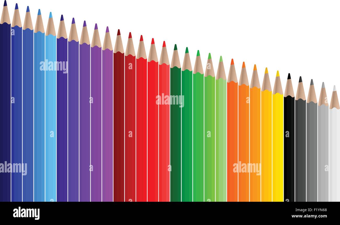 Set of color pencils. Vector illustration Stock Vector Image & Art - Alamy