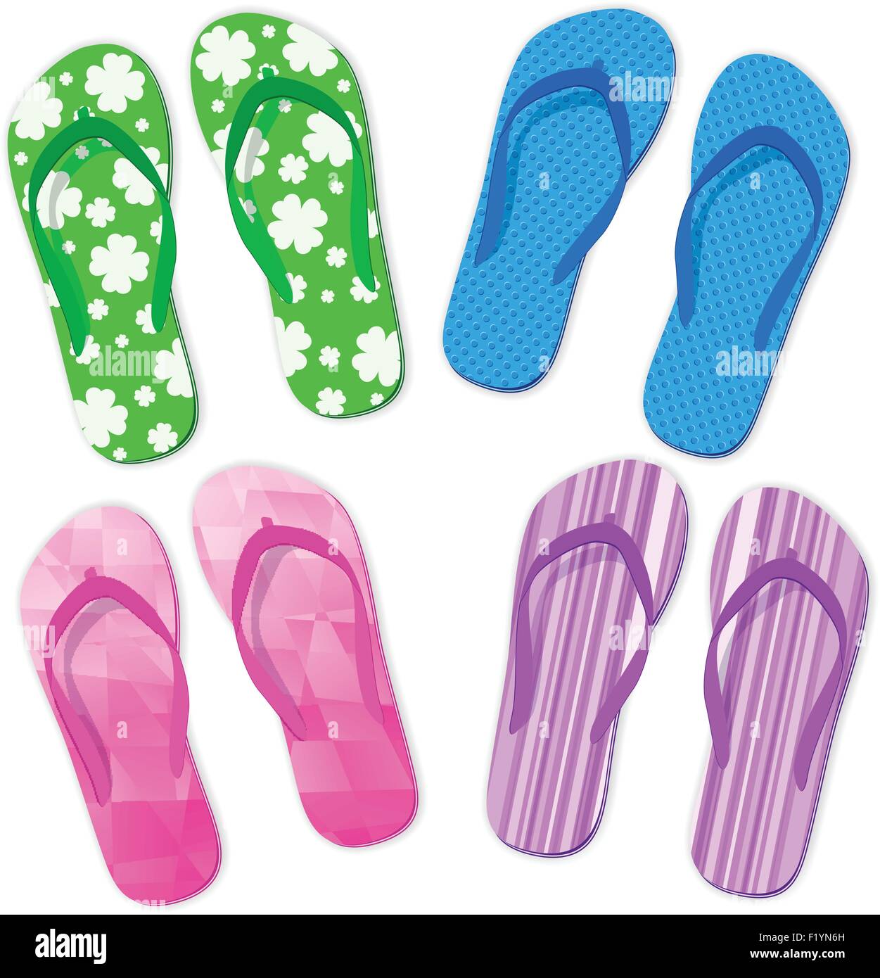 Flip flop set on a white background. Vector illustration Stock Vector Image & Art - Alamy