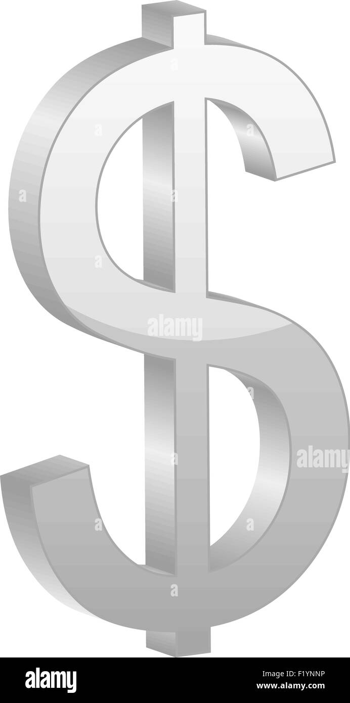 Grey dollar symbol on a white background. Vector illustration Stock ...