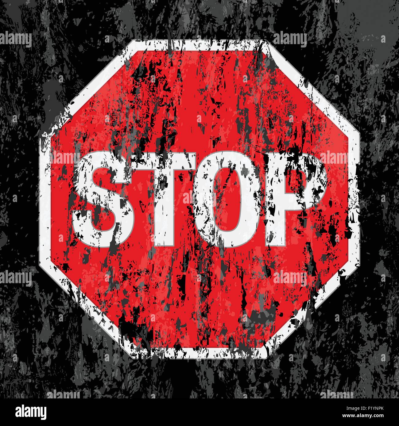 grunge stop sign background. Vector illustrator Stock Vector Image ...