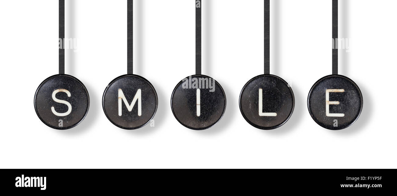 Typewriter buttons, isolated on white background - Smile Stock Photo ...