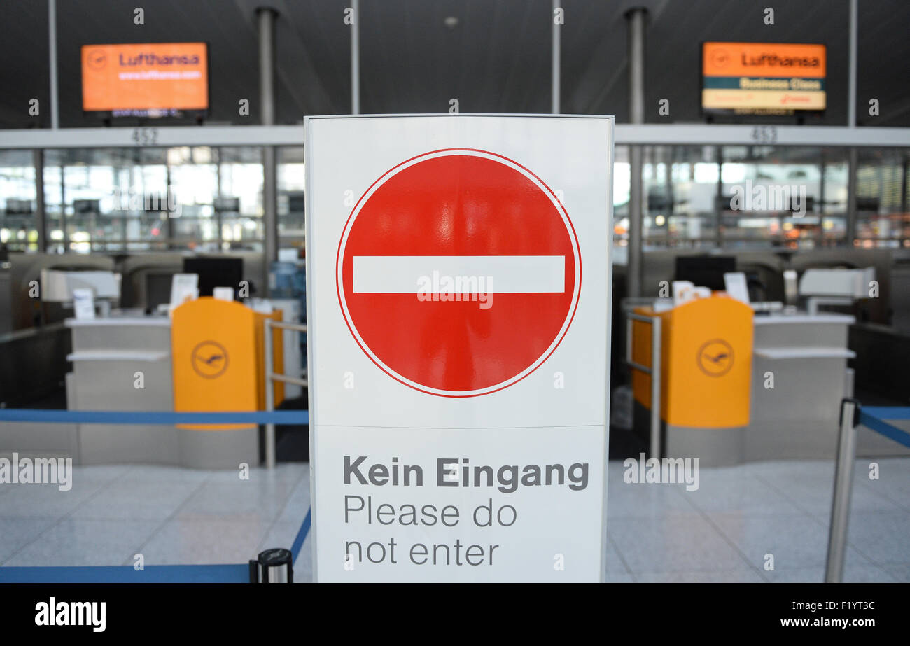 Munich, Germany. 9th Sep, 2015. A 'No Entry' sign stands in front of ...