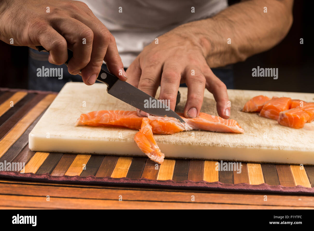 fishmonger at work Stock Photo - Alamy