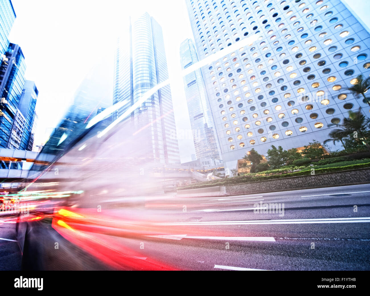 Fast moving bus Stock Photo - Alamy