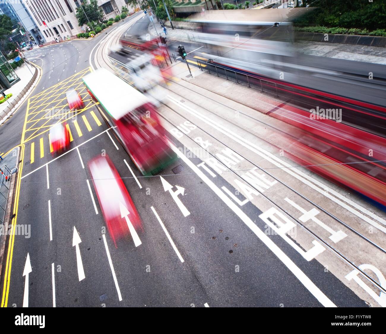 Fast moving bus Stock Photo - Alamy