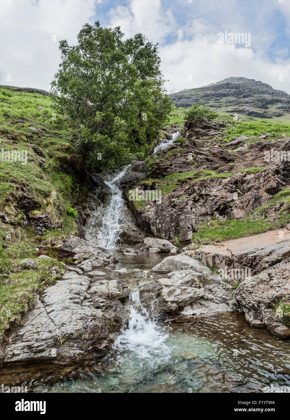 Waterfall on Comb Beck, Buttermere Stock Photo - Alamy