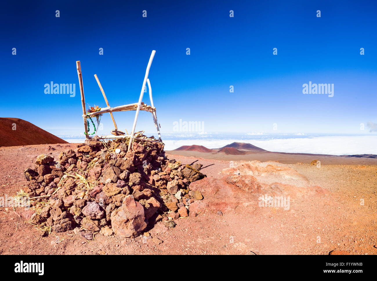 The Mauna Kea summit shrine on Mauna Kea in Hawaii Stock Photo - Alamy