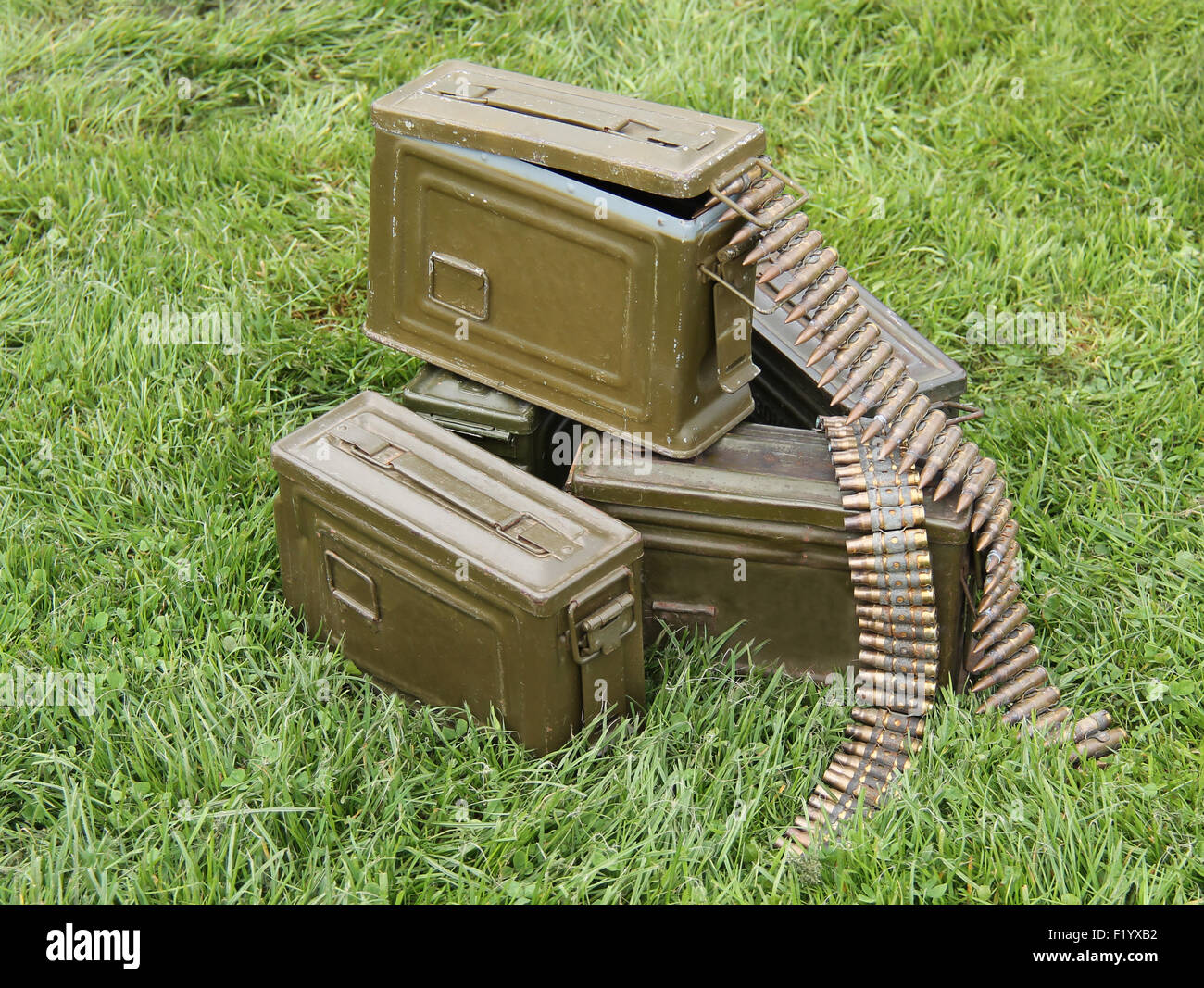 Vintage Ammunition Bullets and Metal Carry Cases Stock Photo - Alamy