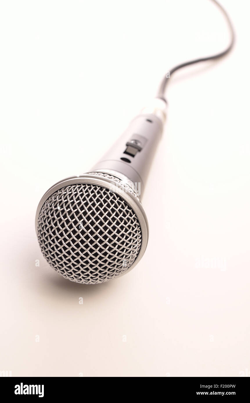 Microphone on a white background Stock Photo - Alamy