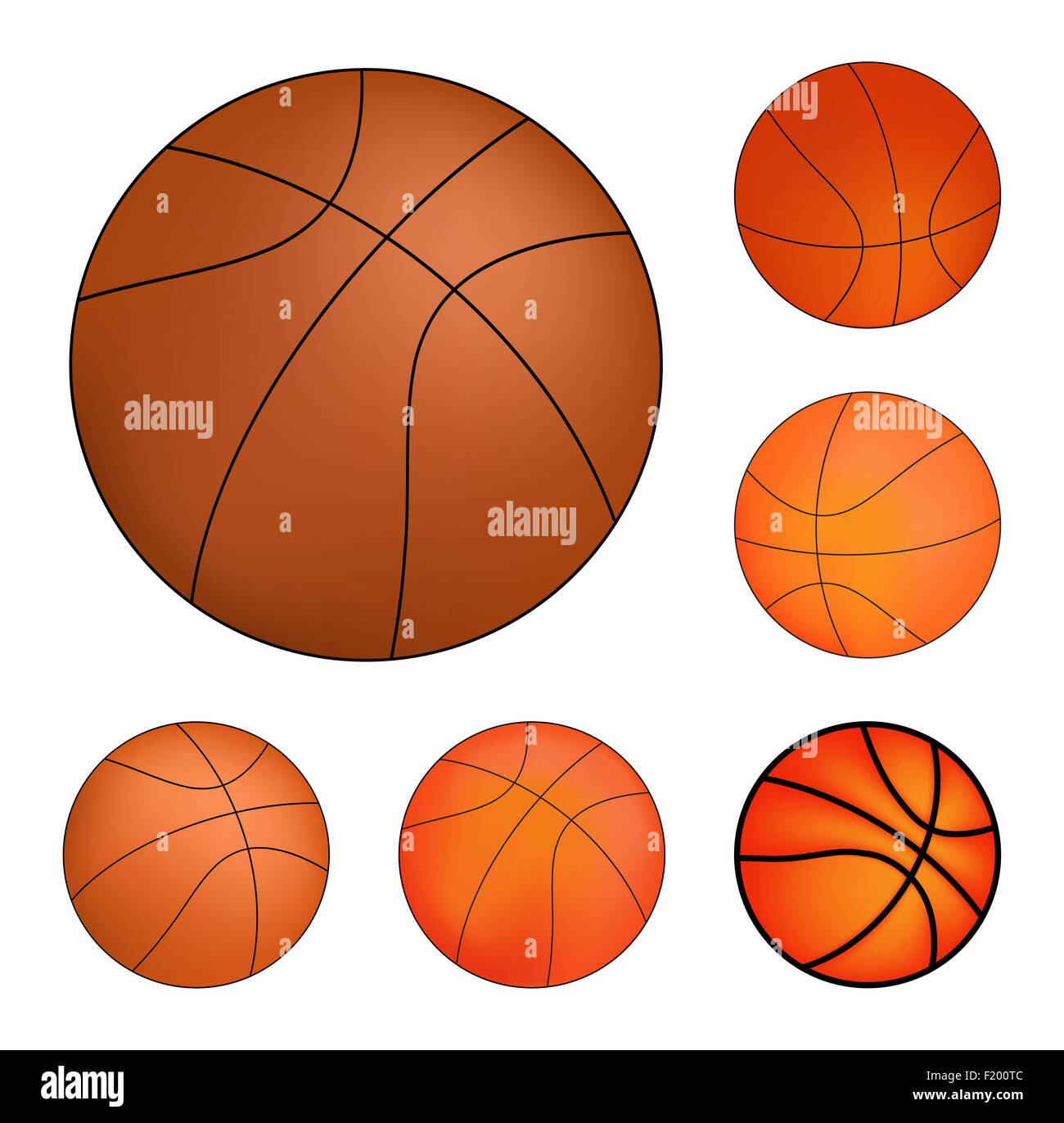 Vector Basketball set isolated on a white background Stock Photo - Alamy