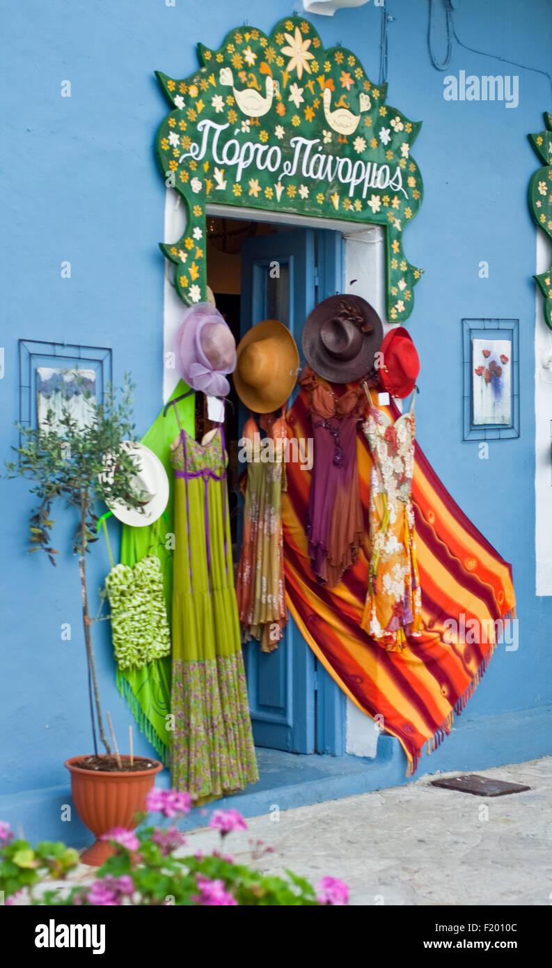 Summer clothes and beachrobe in the shop Stock Photo - Alamy